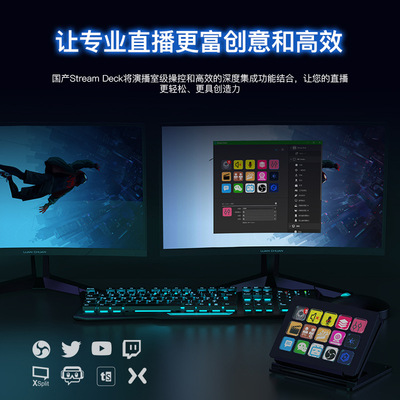 可视化键盘/自定义键盘/stream deck/国产streamdeck/直播控制台
