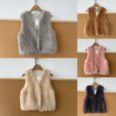 南3-72儿童秋冬马甲洋气毛茸茸软糯糯坎肩保暖舒适百搭背心H25-10