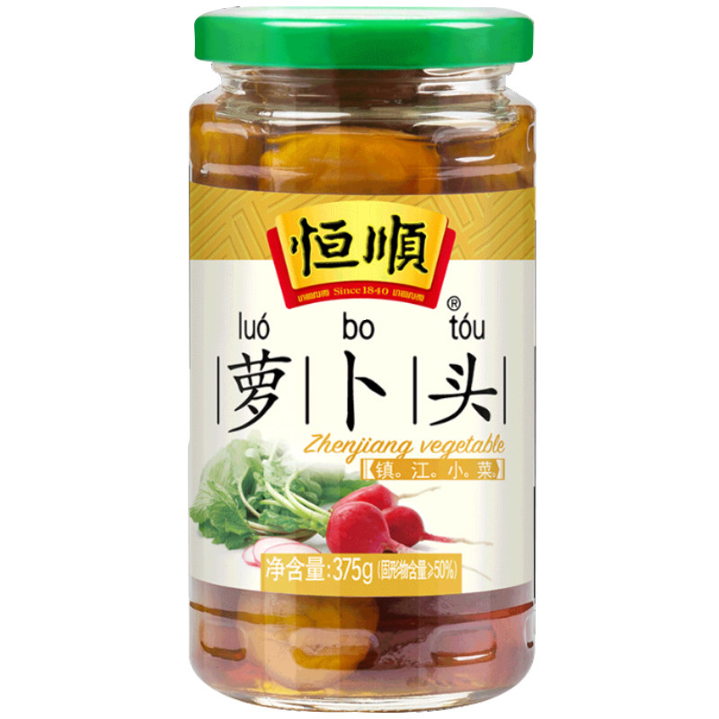 恒顺萝卜头375g 江苏镇江特产 下饭小菜 腌制泡菜 酱菜 榨菜 咸菜