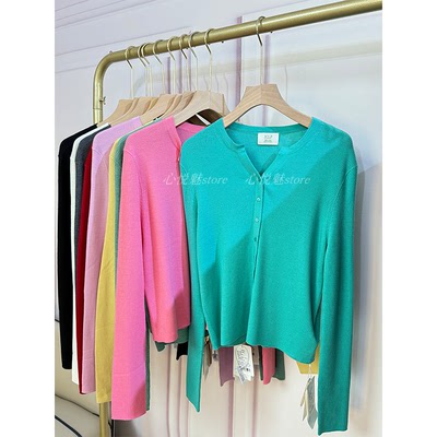 J家 2025年早春新款18针坑条美丽奴羊毛修身针织开衫小外套3936