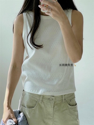 2026年春夏新款韩国东大门 boundary纹理感棉质背心
