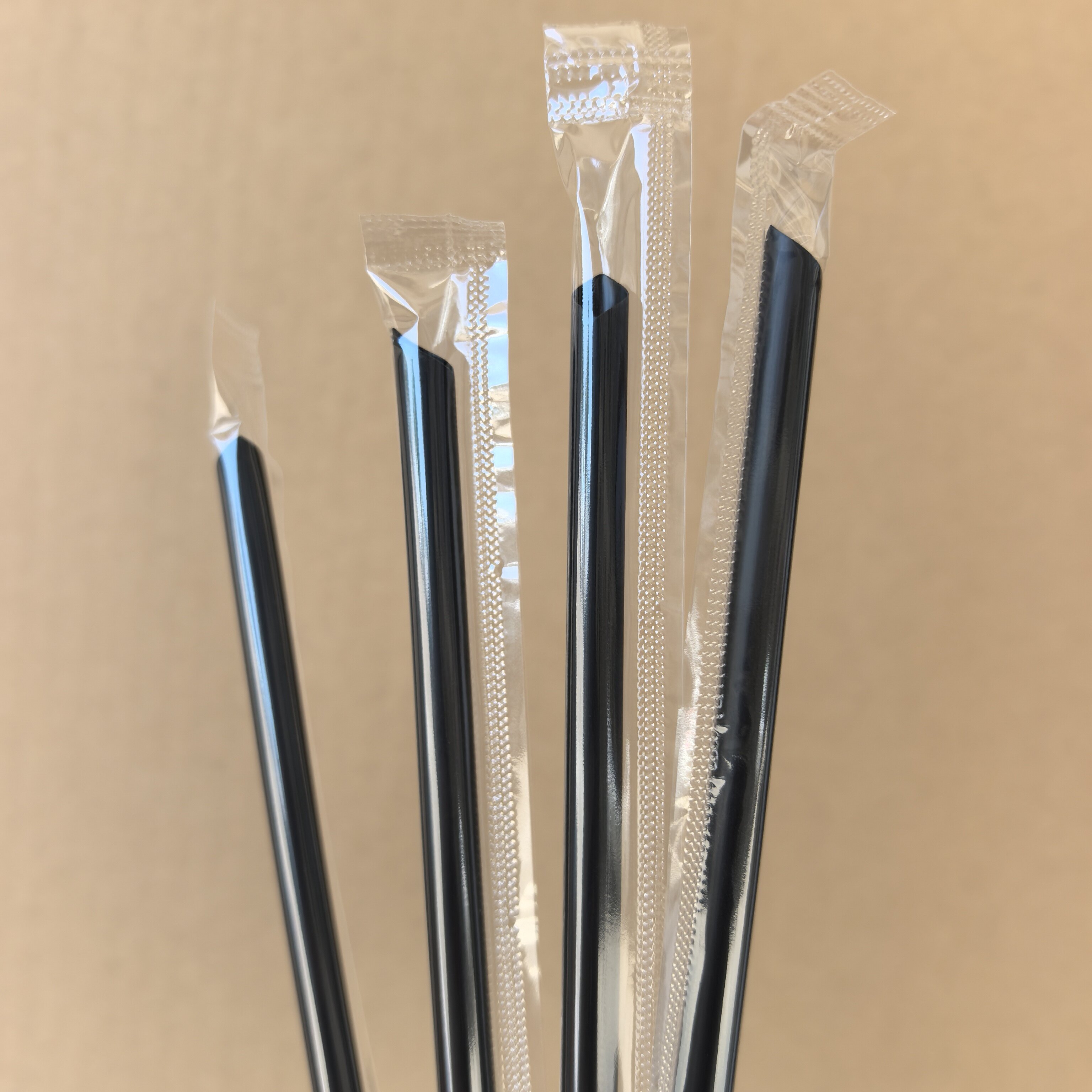 一次性加硬耐热黑色咖啡塑料小吸管手打柠檬茶外卖打包防水膜