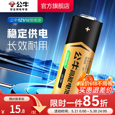 公牛23a12v遥控器电池27A12V电动车库道卷闸帘门红外防盗引闪器门铃遥控器23安12伏小号电子电池电动风扇开关