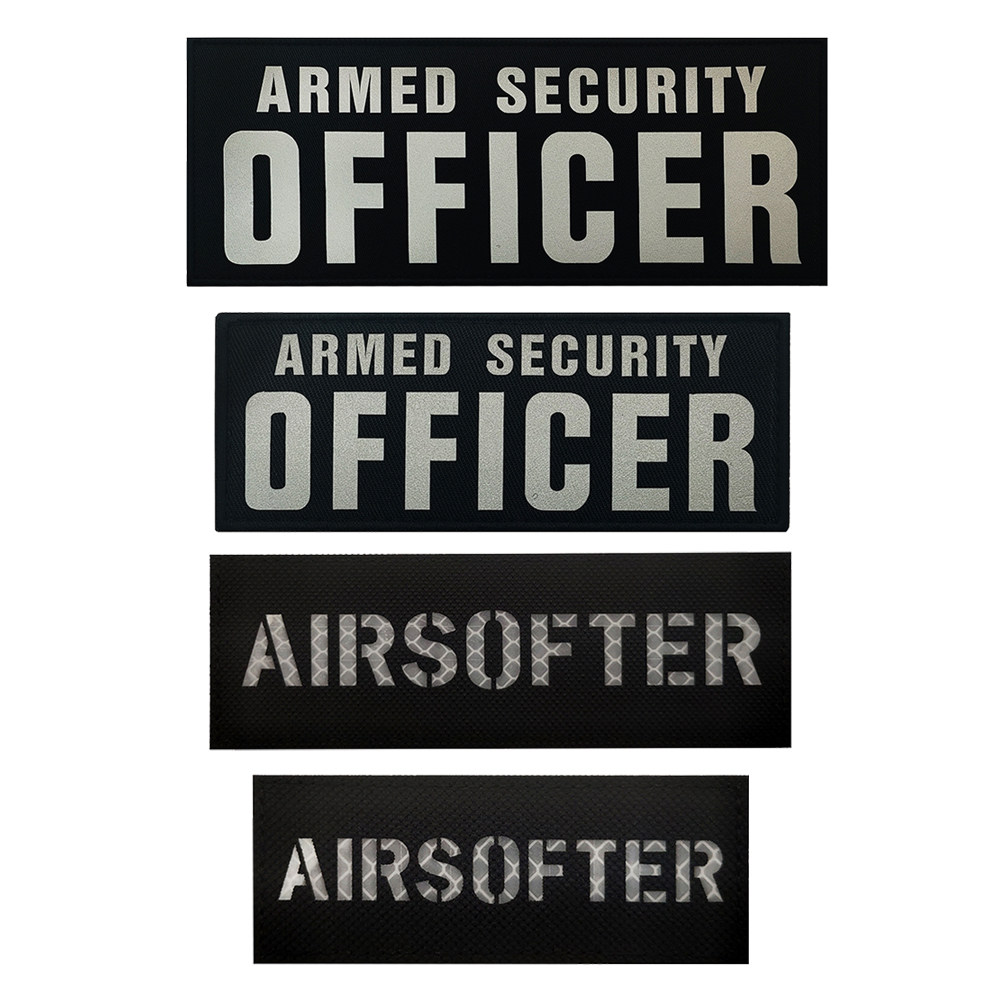 反光AIRSOFTER英文臂章教官大背贴OFFICER潮牌背包贴章魔术贴章