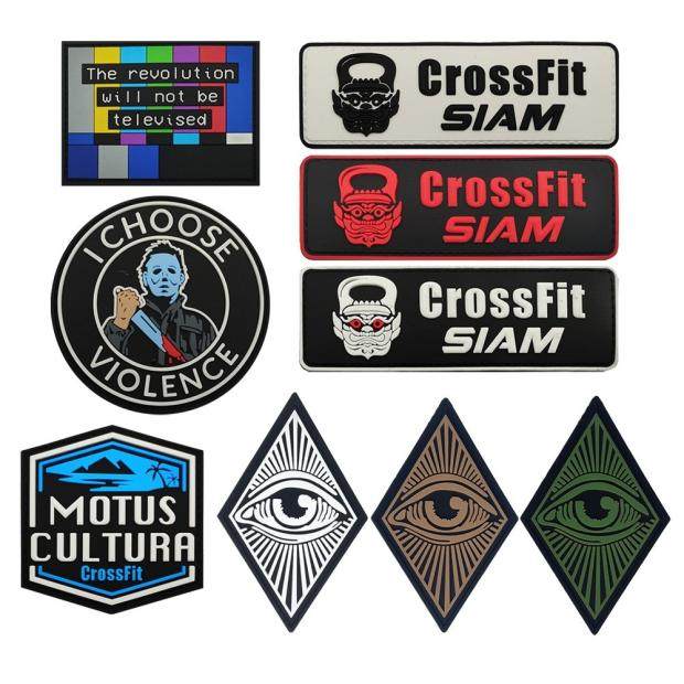 迈克尔健身达人徽章健身背包贴章胡子哥战术臂章crossfit长条胶章