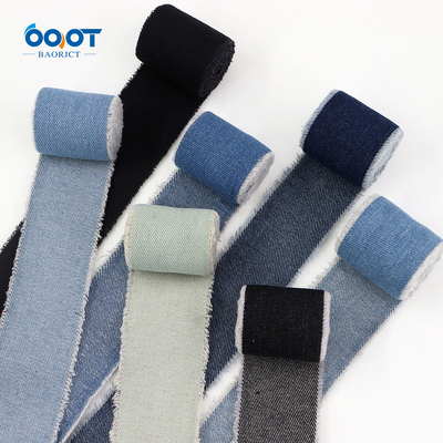 黑色深蓝色牛仔手撕毛边丝带服饰包边手作蝴蝶结diy包包布条