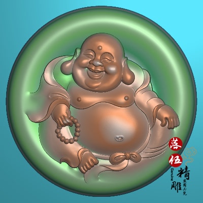 精雕图jdp灰度图bmp白玉浮雕图圆笑弥勒佛0932弥勒佛 大肚笑佛