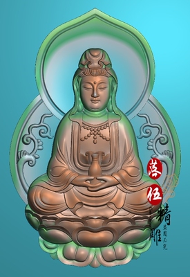 电脑雕刻观音佛挂件玉雕精雕图