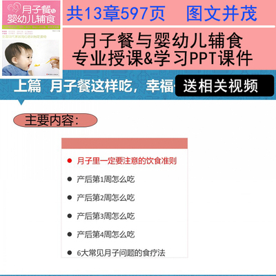 月子餐与婴幼儿辅食PPT课件 坐月子饮食宝宝辅食制作授课PPT课件