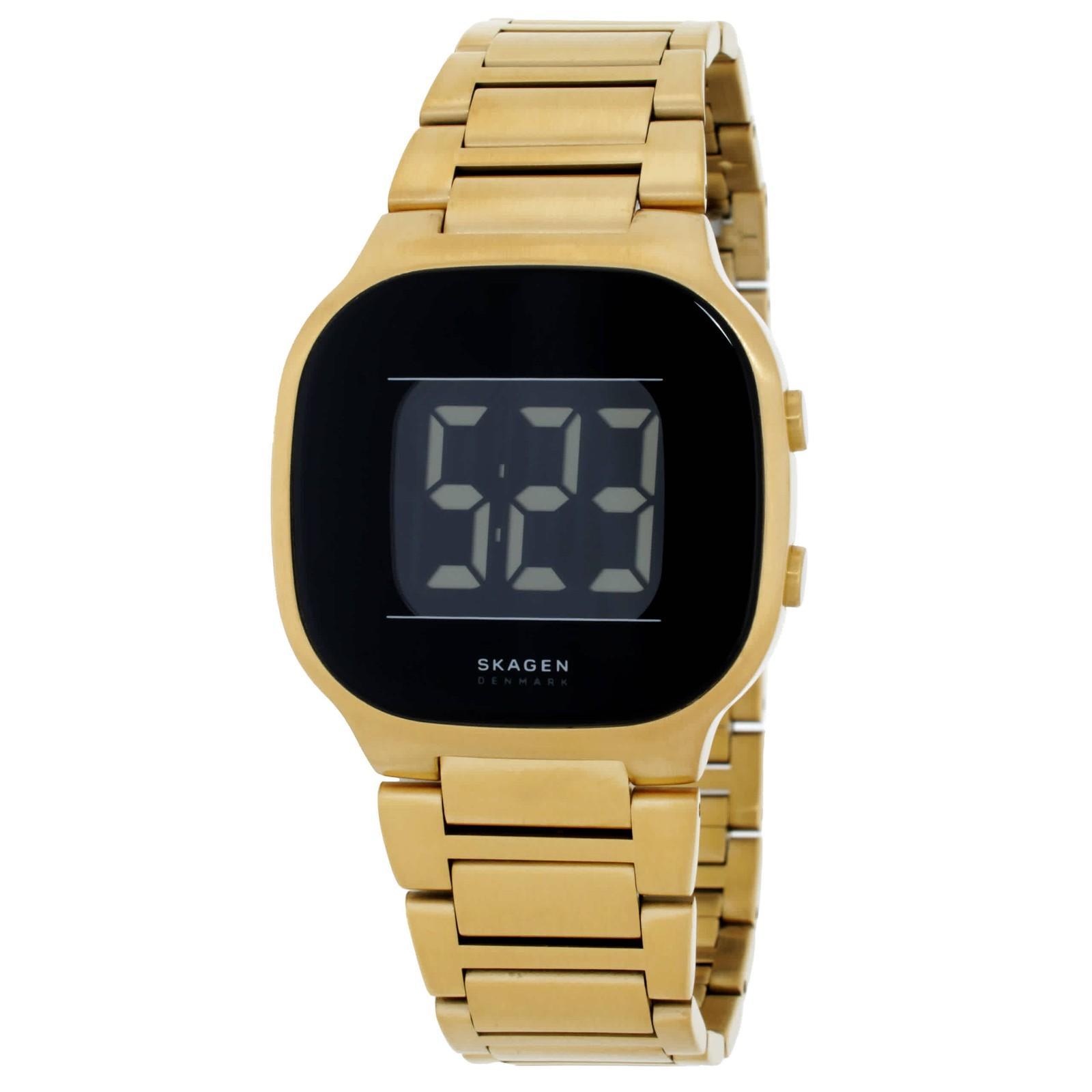 Skagen Mellem石英数字的黑色表盘中性手表SKW6949