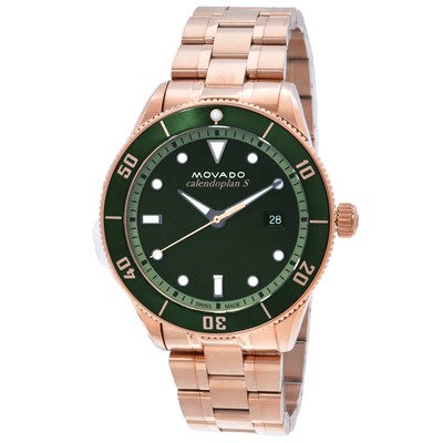摩凡陀表Movado 3650186男手表传统Calendoplan S石英绿色