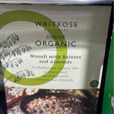 代购正品 英国进口 WAITROSE DUCHY/维狄有机燕麦片 提子杏仁750g