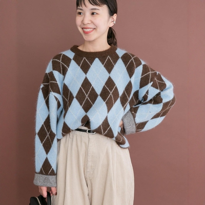 东京胖黄瓜日本代购 ITEMS 女款 提花套头针织衫 IT26430-2022018