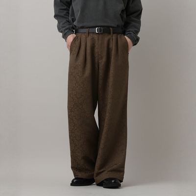 东京胖黄瓜日本代购 RAGEBLUE 大马士革提花宽松阔腿裤 635818