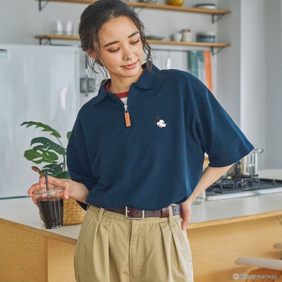 【5折】日本代购 Disney 男女款 刺绣短袖POLO衫 LDsc1343