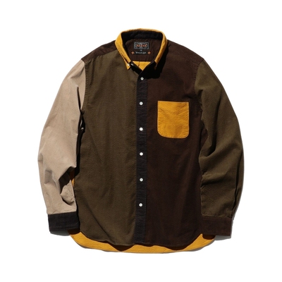 【7折】日产 BEAMS PLUS 美式灯芯绒拼接衬衫 男款 1679