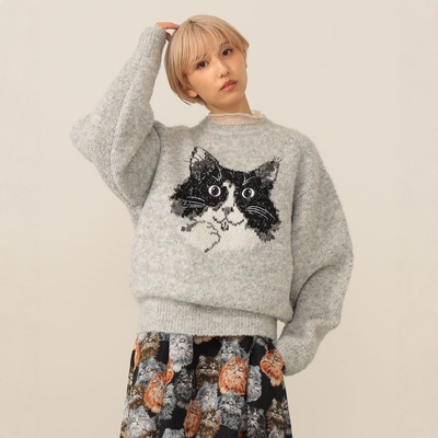 【6折】mmts 【COLLABORATION】9456 猫咪针织衫 女款 0025