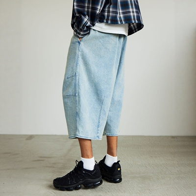 【5折】BEAMS 做旧水洗七分廓形牛仔裤 男款 1779