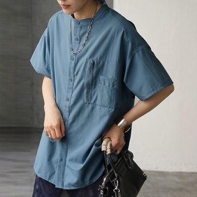 东京胖黄瓜日本代购 antiqua 宽松棉混纺衬衫 ATW-5002