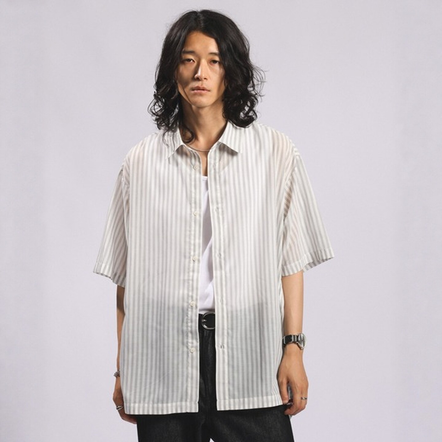 东京胖黄瓜日本代购 RAGEBLUE 条纹短袖衬衫 1052773