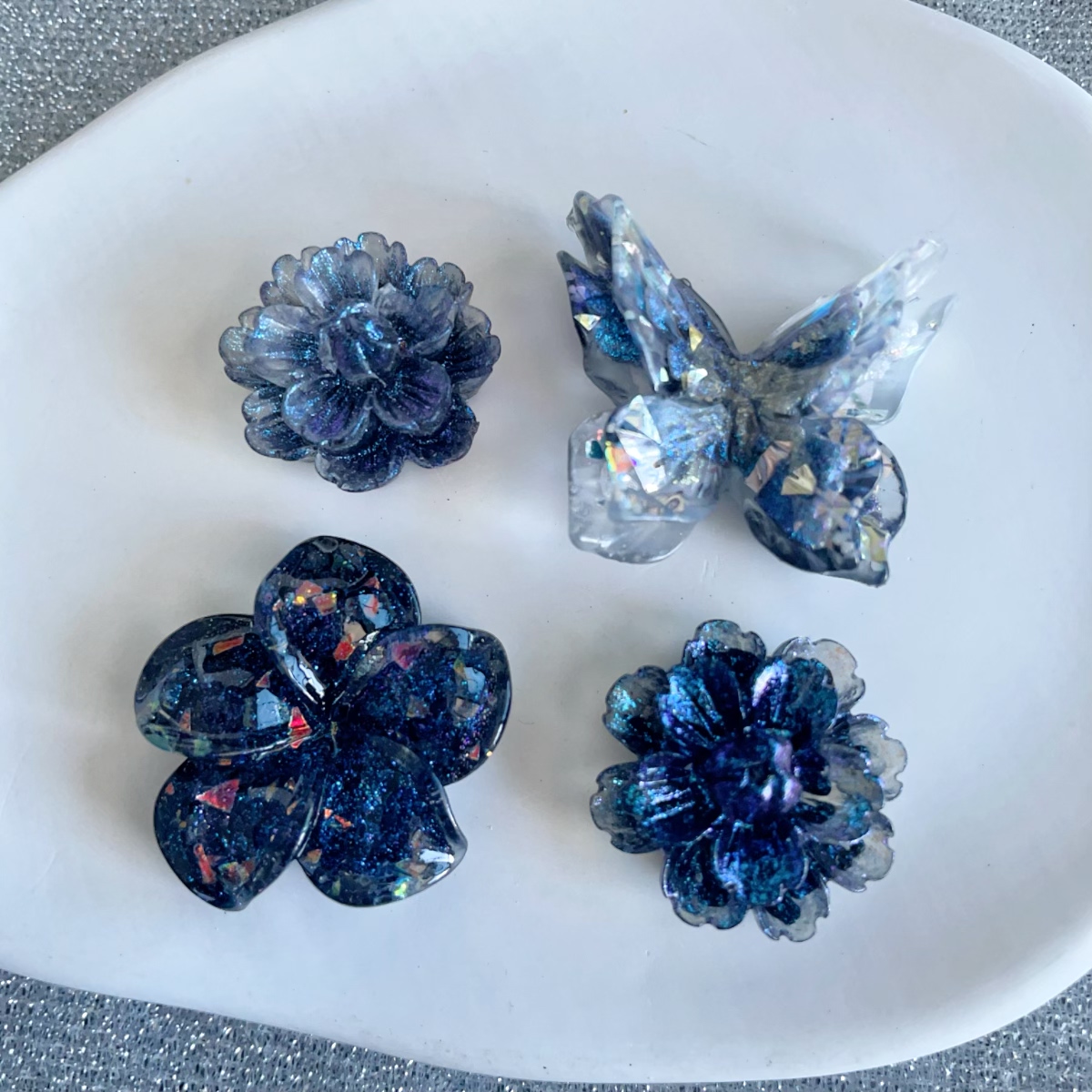 新款炫彩暗黑系列手工diy饰品配件奶油胶树脂发饰洞洞鞋花配件