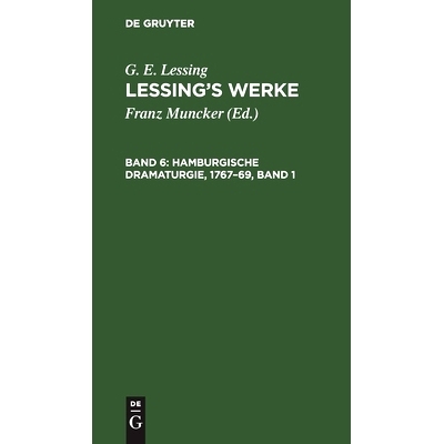 预订 Hamburgische Dramaturgie, 1767–69, Band 1: 9783112393079
