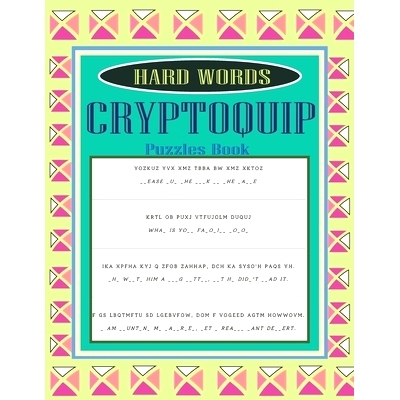 预订 Hard Words Cryptoquip Puzzles Book: Awesome Educational Cryptograms Puzzle For Seniors - Relaxing Cryptoquotes Mixe