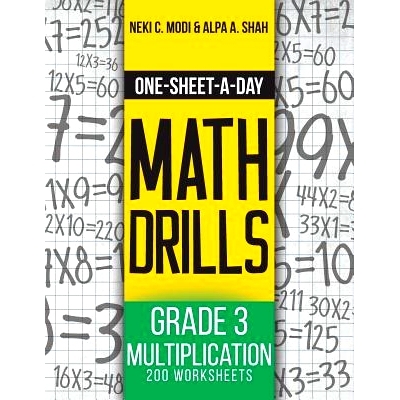 预订 One-Sheet-A-Day Math Drills: Grade 3 Multiplication - 200 Worksheets (Book 7 of 24): 9781627342056