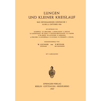 预订 Lungen und Kleiner Kreislauf: 19. bis 21. Oktober 1956: 9783540021162