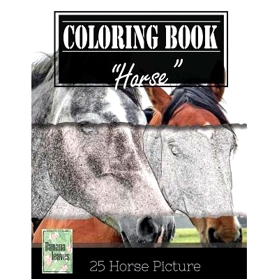 预订 Horse Sketch Gray Scale Photo Adult Coloring Book, Mind Relaxation Stress Relief: Just added color to release your