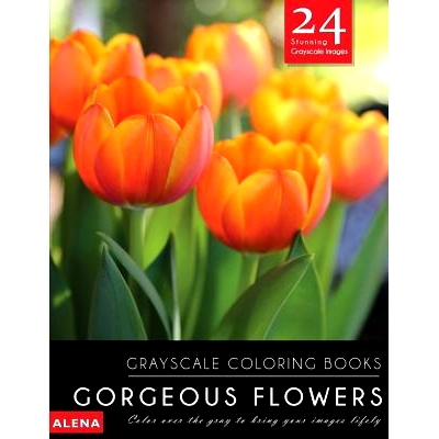 预订 Gorgeous Flowers: Grayscale coloring books: Color over the gray to bring your images lifely with 24 stunning graysc