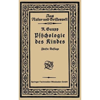 预订 Psychologie des Kindes: 9783663152729