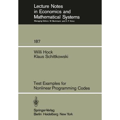 预订 Test Examples for Nonlinear Programming Codes: 9783540105619