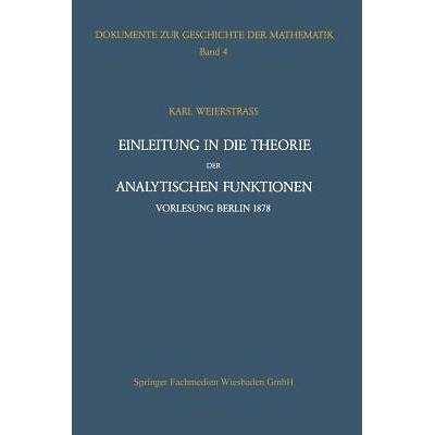 预订 Einleitung in die Theorie der analytischen Funktionen: 9783528063344