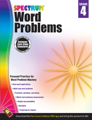 Spectrum Word Problems, Grade 4 英文原版 Spectrum 数学应用题，4年级