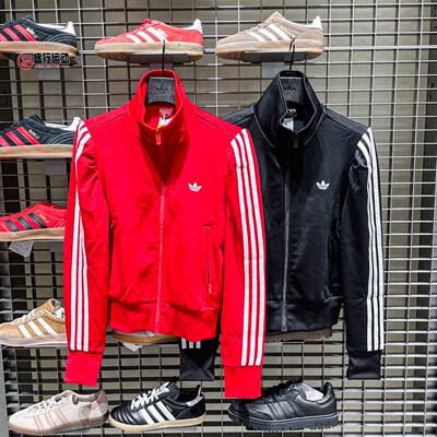 阿迪达斯三叶草女2026春季休闲漏斗领运动夹克外套 KS1362 KS1363