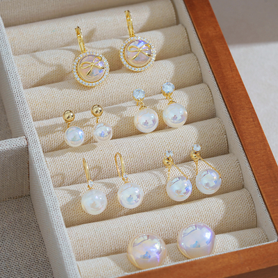 2025年夏季新款人鱼姬珍珠耳环