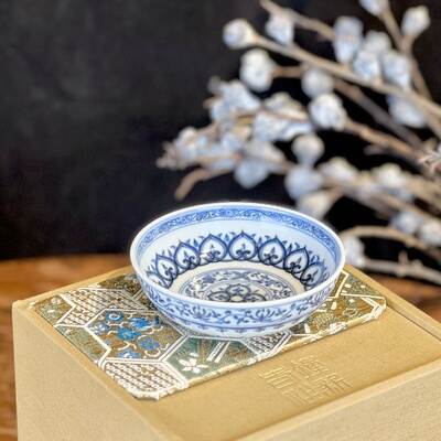 【元煦窑】青花 大小宝相普洱杯