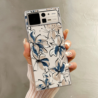 热瓜适用小米MIXFold4手机壳折叠屏保护套小清新简约花朵银色油边创意新款气质mixfold3高档mixfold2全包潮套