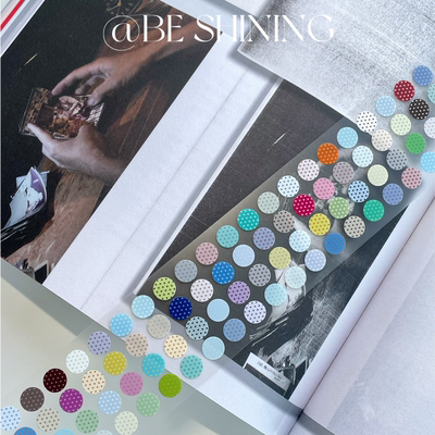 北山be shining复古波点圆贴贴纸卷分装盐系装饰点缀胶带手账贴纸