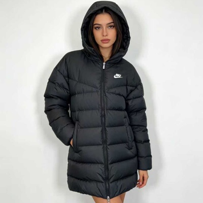 Nike耐克女子小LOGO中长款羽绒服