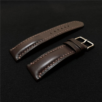 手工深棕色表带植鞣牛皮复古名匠