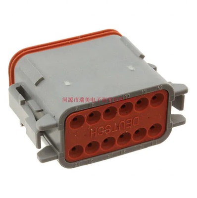 Deutsch德驰DT汽车连接器2行12路灰色母DT06-12SA