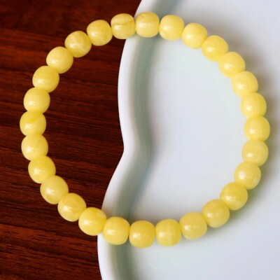 天然俄料琥珀蜜蜡老型手串原矿蜜蜡手串 J050C51614-6.5-7.5mm+