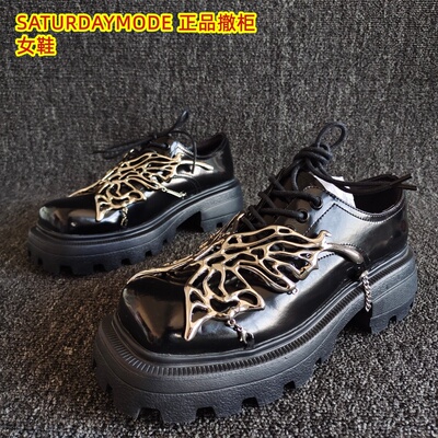 SATURDAYMODE正品牛皮系带皮鞋潮