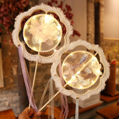 汉服配饰发光毛绒团扇