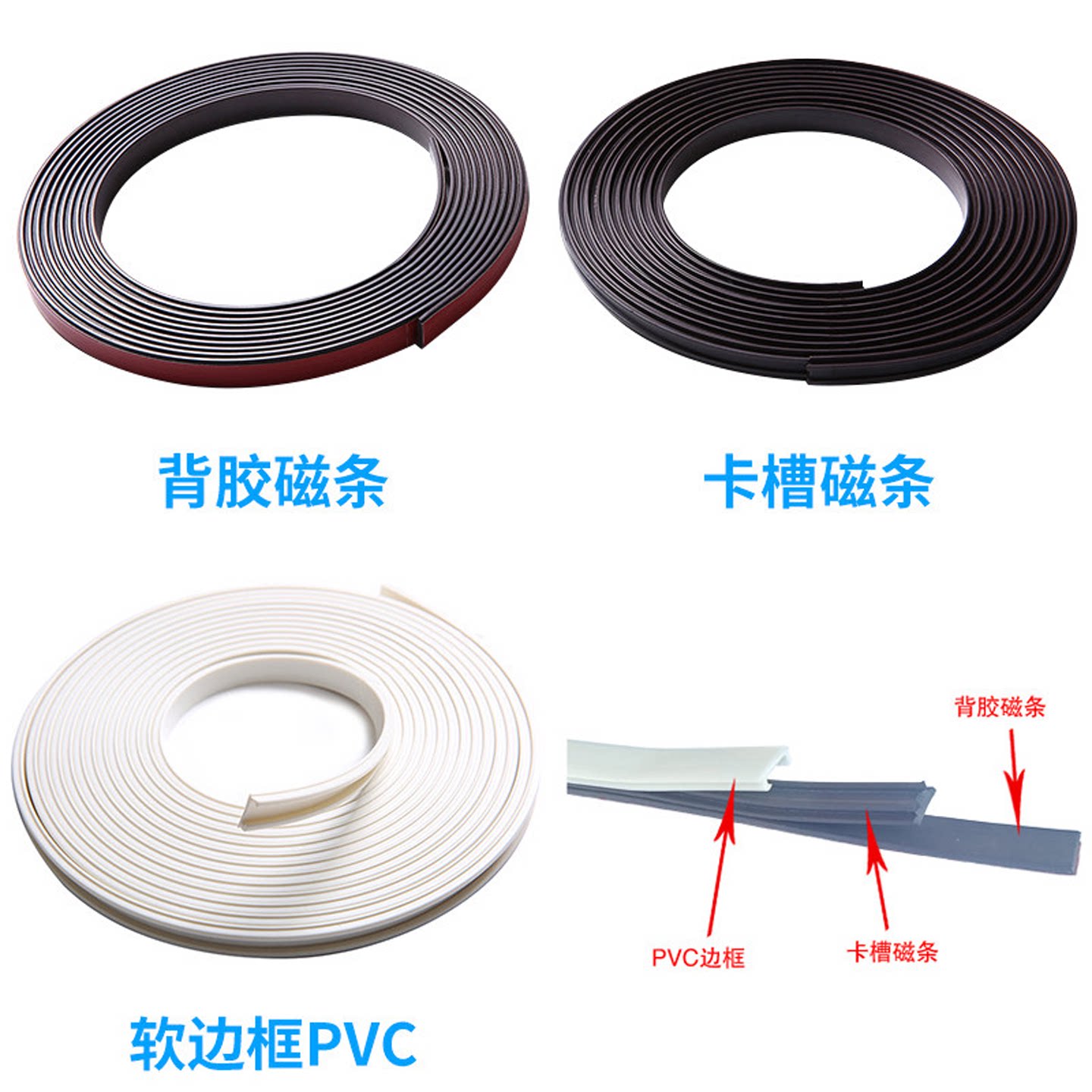 自制磁吸纱窗材料配件卡槽式软框磁性窗纱组件转角pvc条隐形蚊网