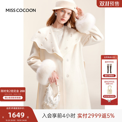 MISSCOCOON绵羊毛长袖毛呢外套