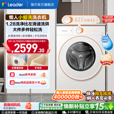 [重磅新品]海尔出品统帅懒人小鲸洗12kg滚筒洗衣机洗烘一体753