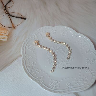 超仙气质长款锆石流苏耳环